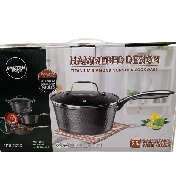 gourmet edge | Kitchen | Hammered Design Titanium Diamond Nonstick ...